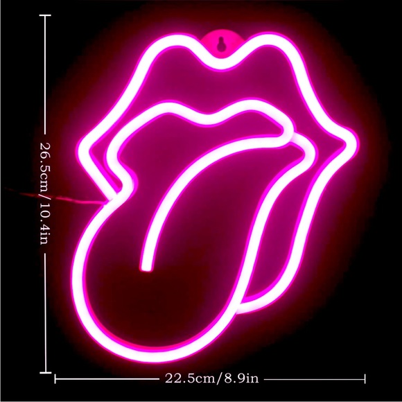 Urban Outfitters | Wall Decor | Lipstick Tongue Neon Pink Led Light ...